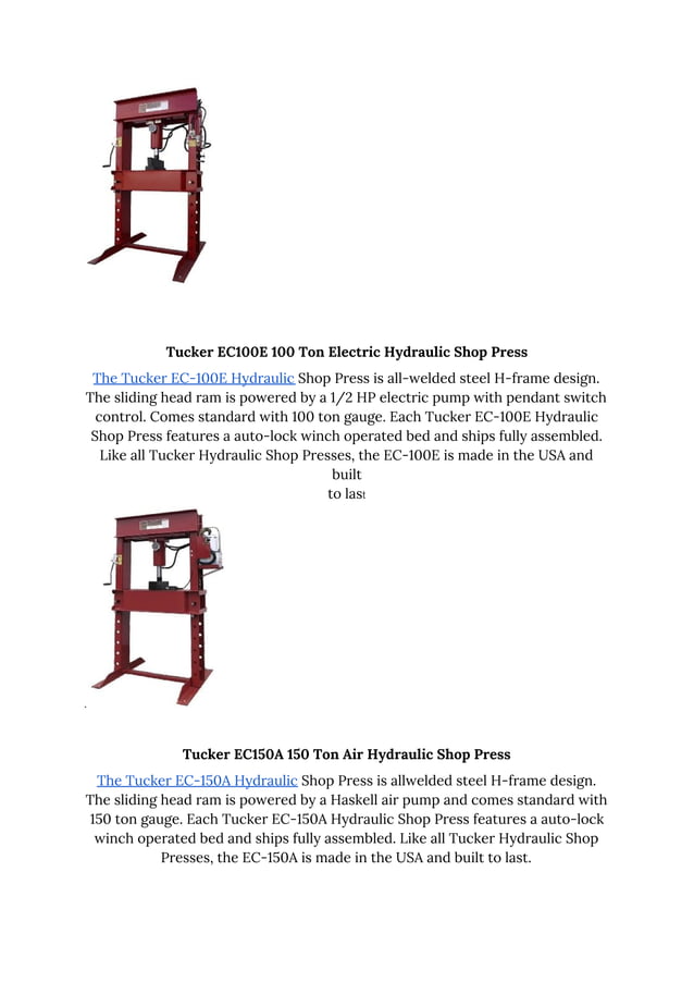 H-Frame shop press | PDF