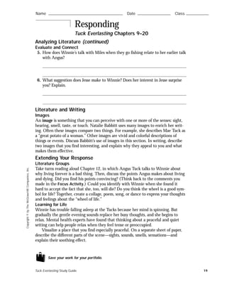 Tuck evelasting guide | PDF