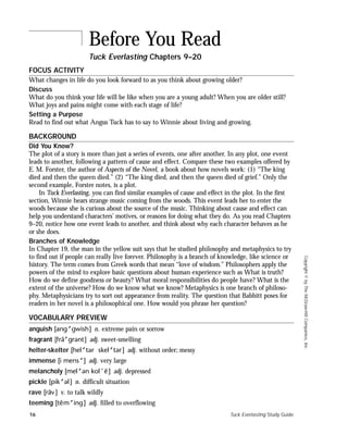 Tuck evelasting guide | PDF