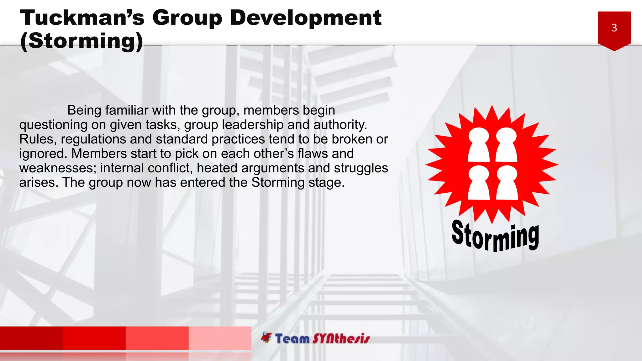 Tuckman's group development (Storming) | PPTX
