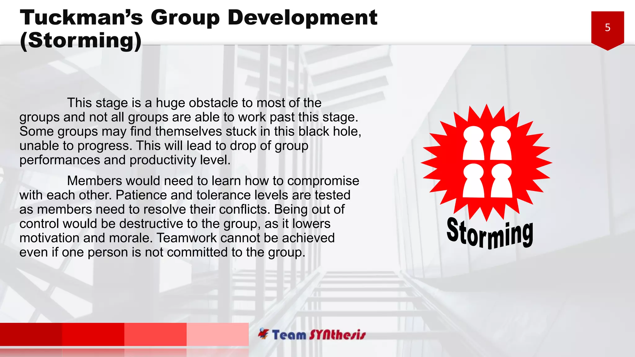 Tuckman's group development (Storming) | PPTX