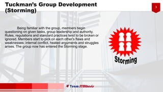 Tuckman's group development (Storming) | PPTX
