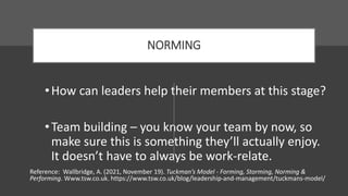 Tuckman's Model - FORMING, STORMING, NORMING & PERFORMING | PPT