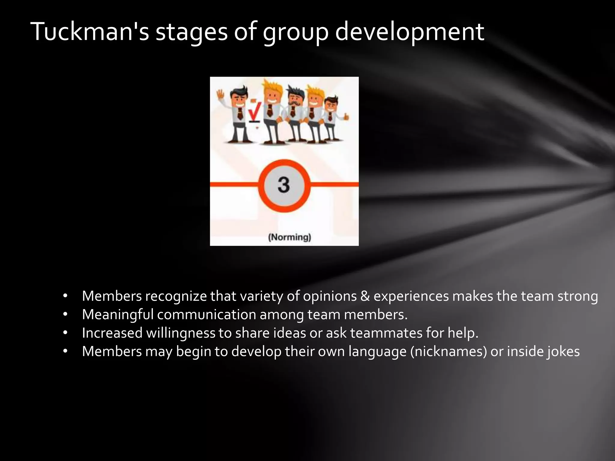 Tuckman's stages of group development | PPTX