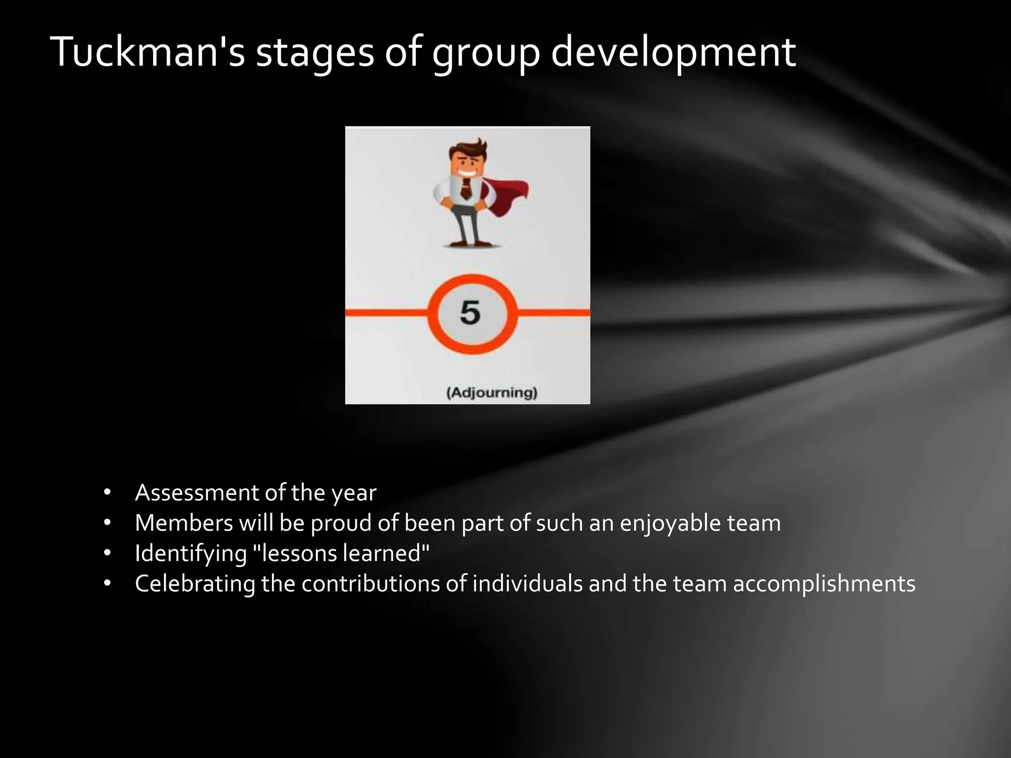 Tuckman's stages of group development | PPTX