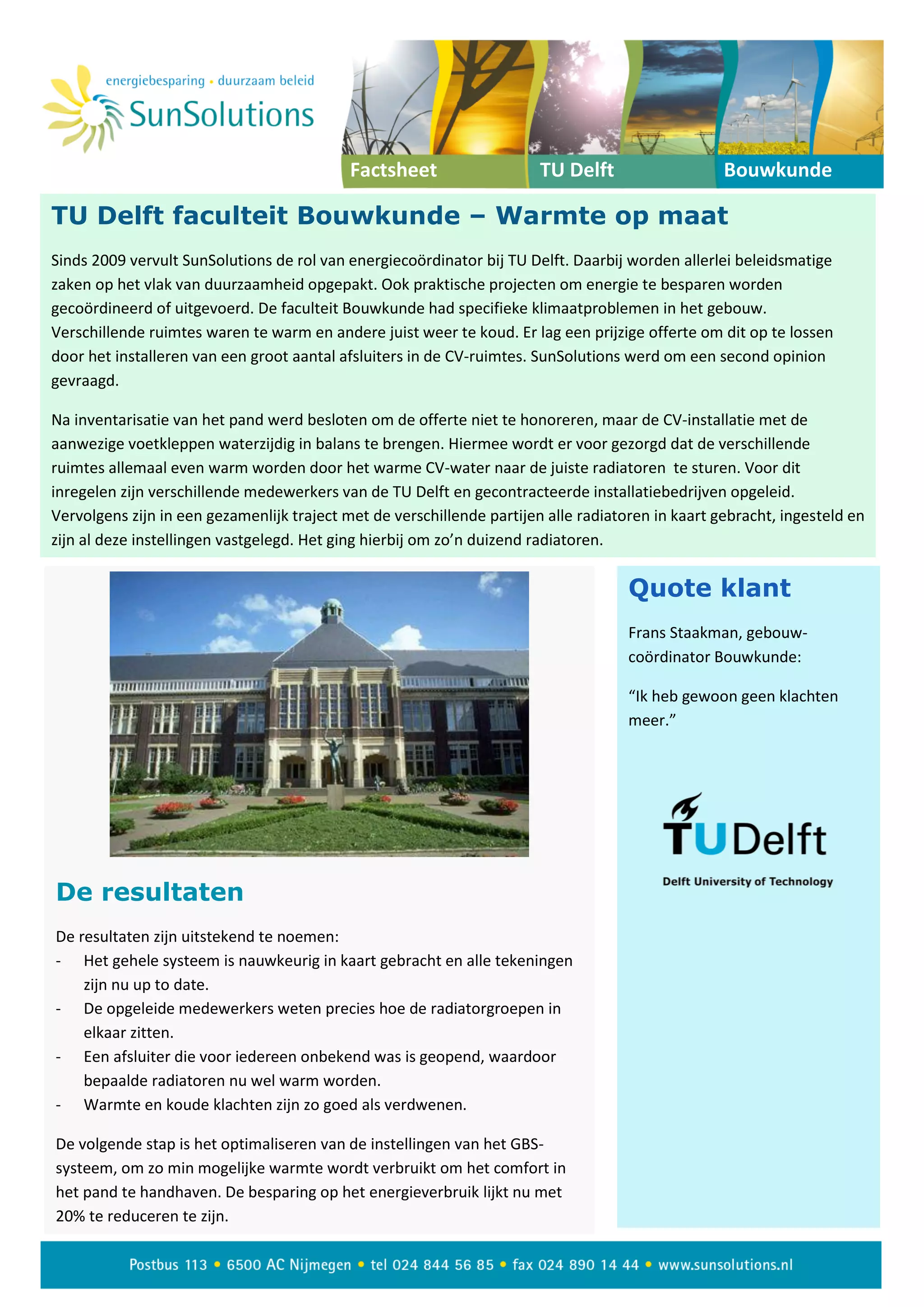 Tud bouwkunde factsheet | PDF