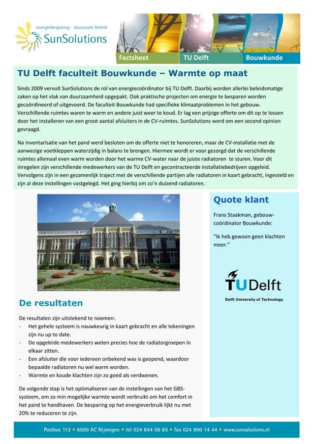 Tud bouwkunde factsheet | PDF
