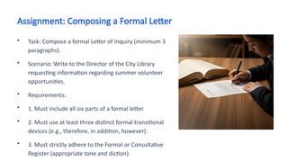 Mastering Correspondence: Structure, Cohesion, and Register in Formal ...