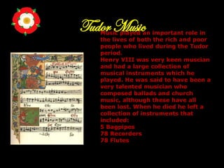 Tudor entertainment.ppt focuses on culture | PPT