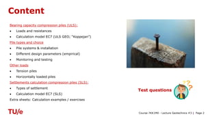 TU/e - 2025-2026 - Lecture Geotechnics 3 - Arkesteijn | PDF