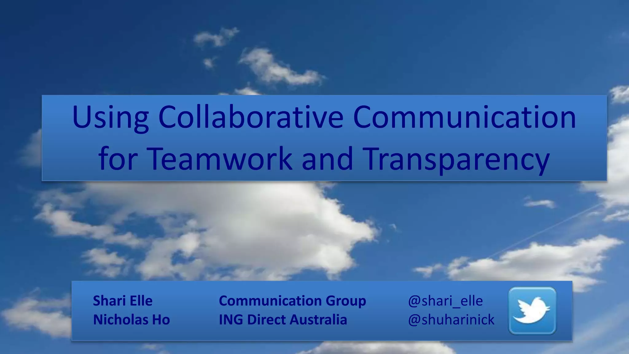 Collaborative Communication - Agile Australia 2016 | PPT