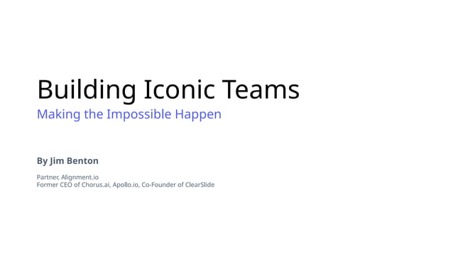 BoSUSA24 | Jim Benton | Building Iconic Teams – Achieving the ...