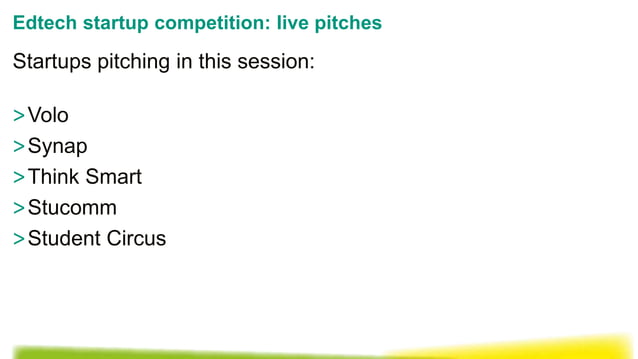 Edtech startups competition - live pitches | PPT