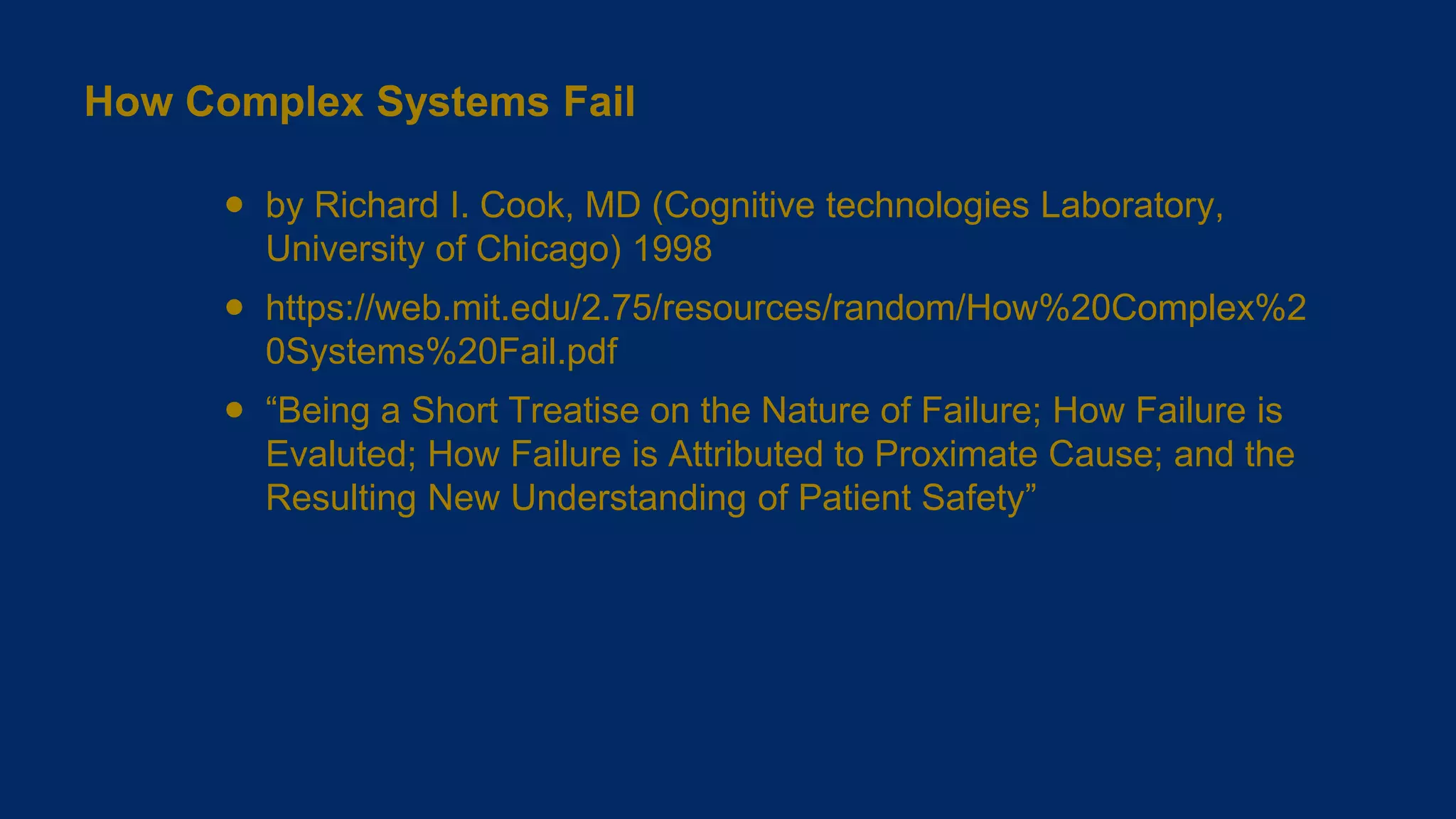 How complex systems fail | PPT
