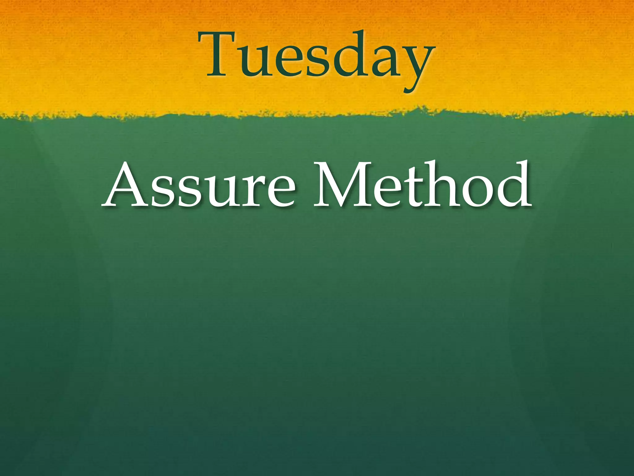 Tuesday assure | PPT