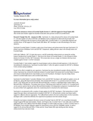 Syncfusion Essential Studio V4.1 Press Release | PDF