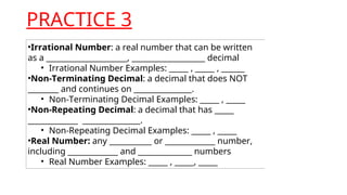 Rational Vs Irrational numbers under number systems | PPT