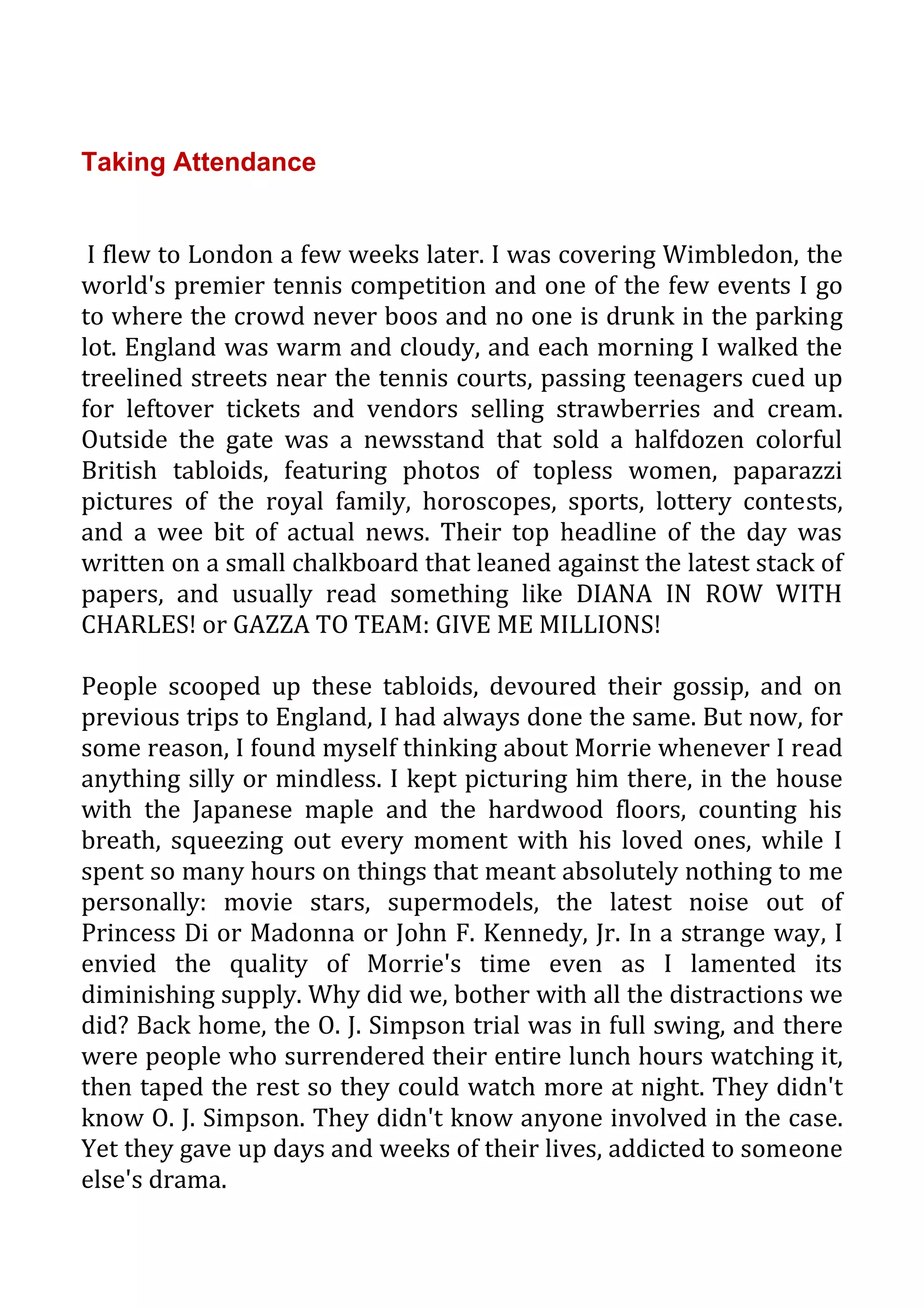 Tuesdays with morrie | PDF