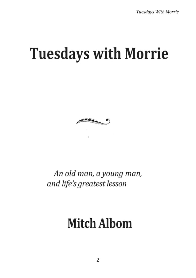 Tuesdays with morrie | PDF