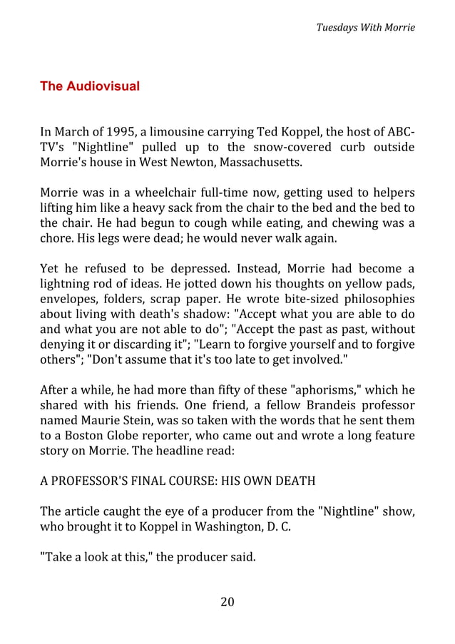 Tuesdays with morrie | PDF