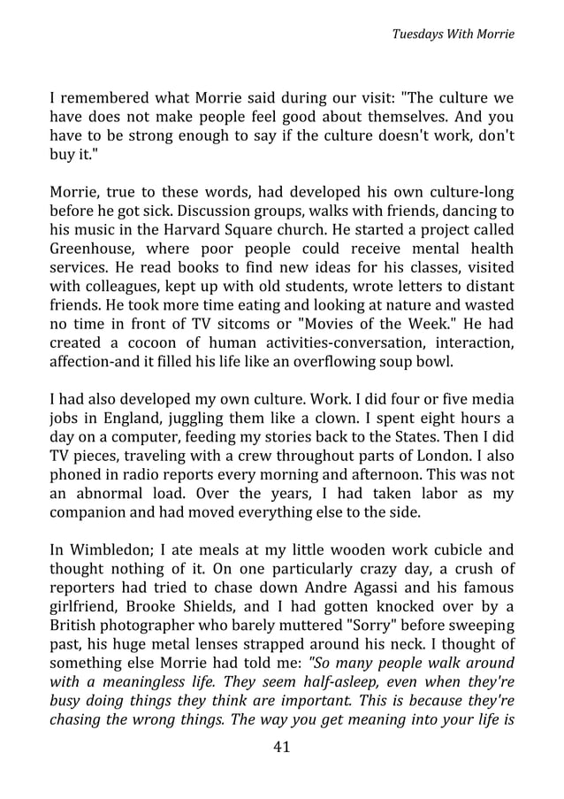 Tuesdays with morrie | PDF