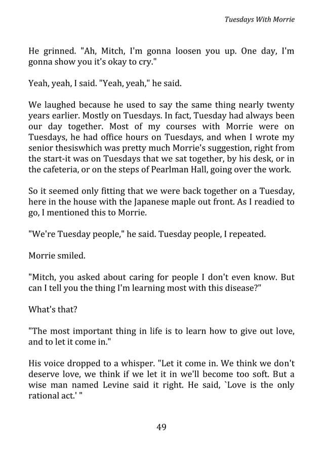 Tuesdays with morrie | PDF