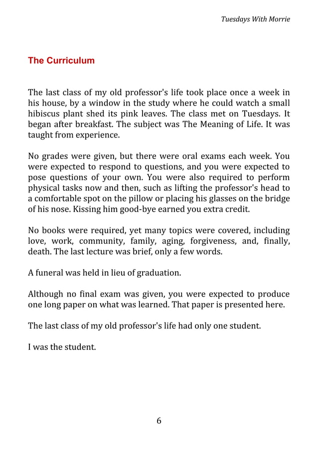 Tuesdays with morrie | PDF
