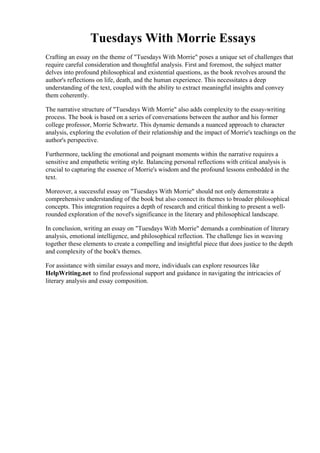 Tuesdays With Morrie Essays.pdf