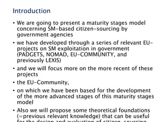 A Maturity Stages Model for SM-based Citizen sourcing - The EU ...