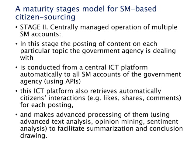 A Maturity Stages Model for SM-based Citizen sourcing - The EU ...