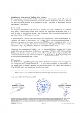 TUV SUD Fuelsaver Validation | PDF