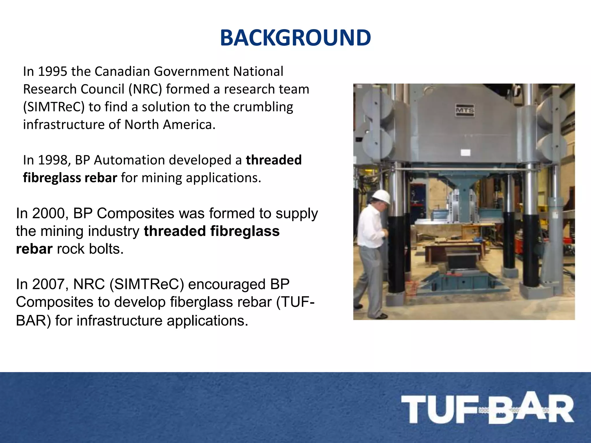 TUF-BAR Canada Fiberglass Rebar Company Overview | PPTX
