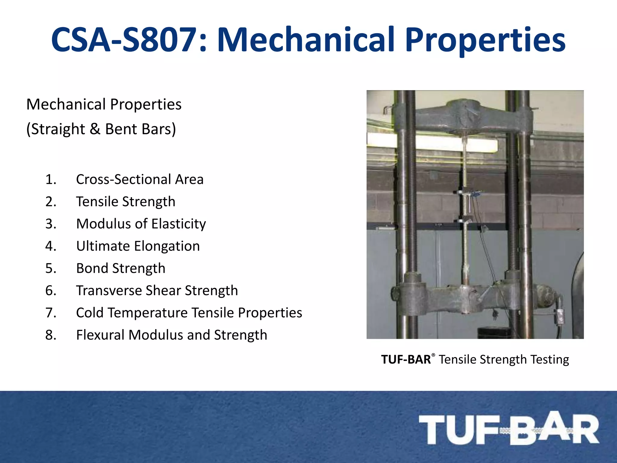 TUF-BAR Canada Fiberglass Rebar Company Overview | PPTX