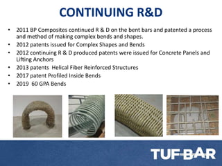 TUF-BAR Canada Fiberglass Rebar Company Overview | PPTX