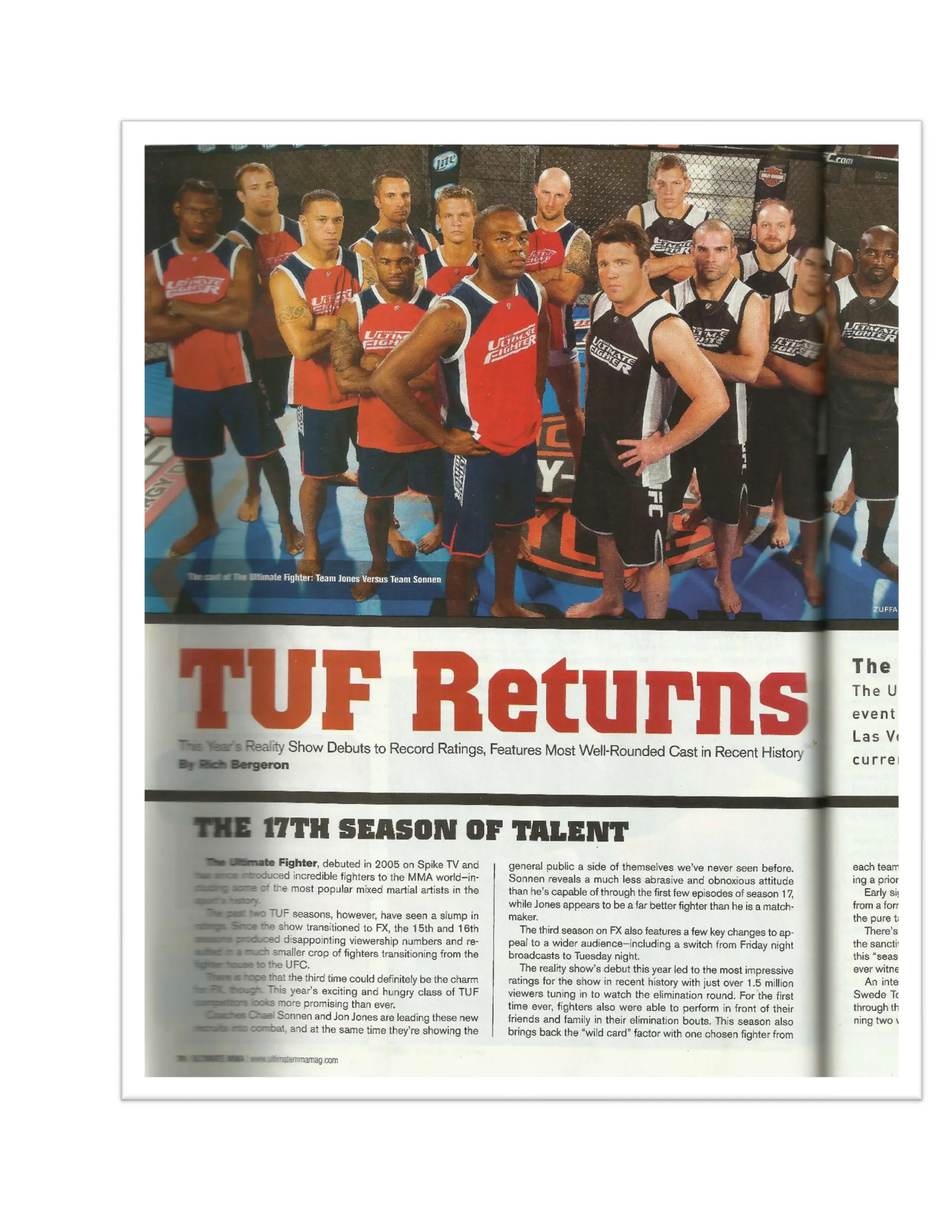 The Ultimate Fighter Article For MMA Magazine | PDF