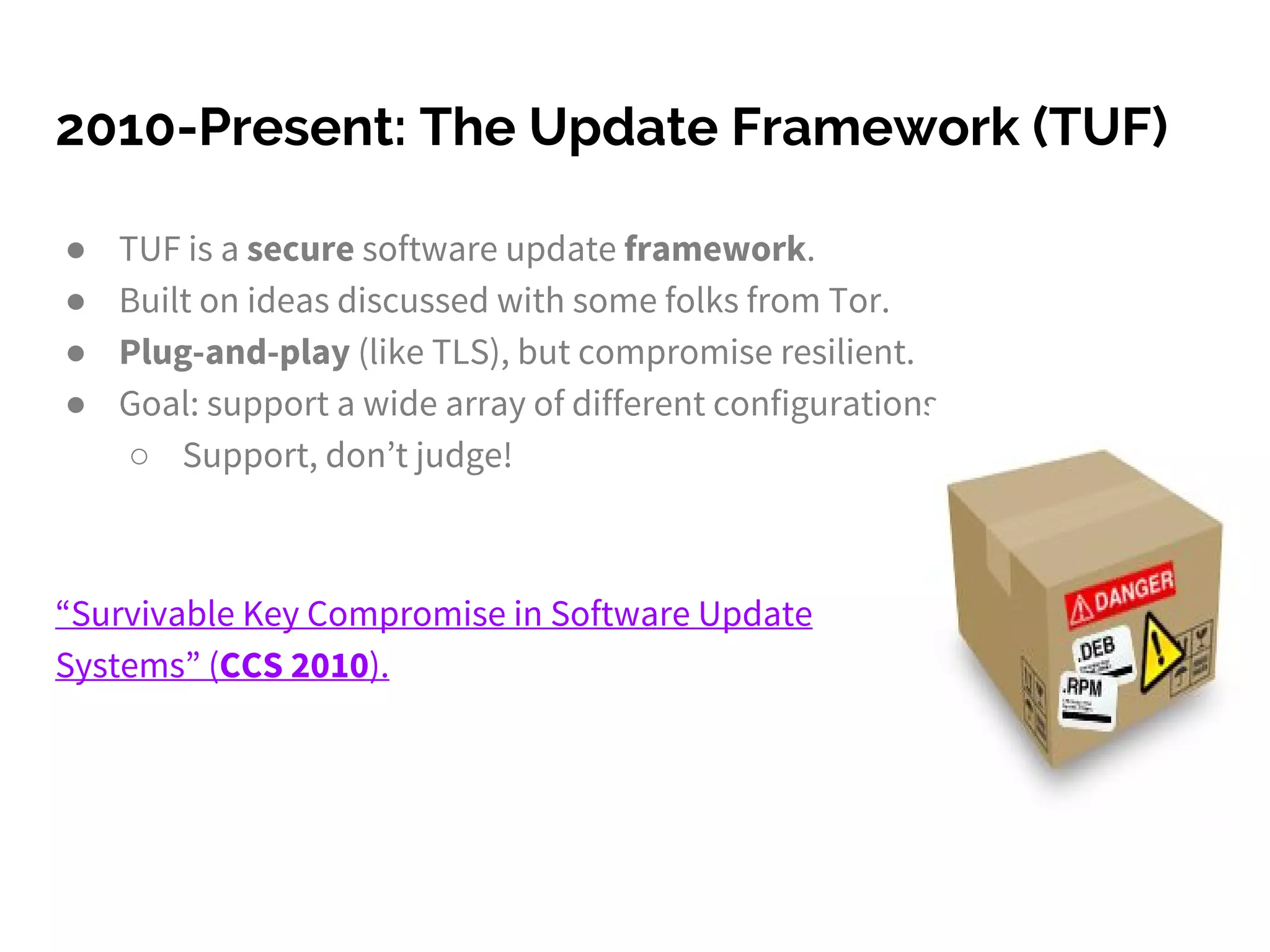 Talking TUF: Securing Software Distribution | PPT