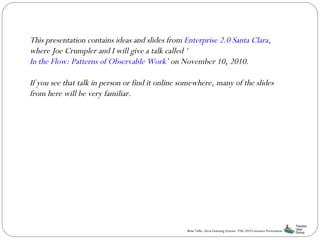 Patterns of Observable Work, Brian Tullis | PPT