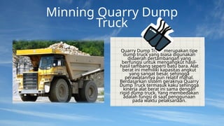 Pemindahan tanah mekanis dan jenis-jenis dump truck | PPTX