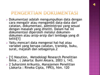 dokumentasi dan dakumen | PPTX