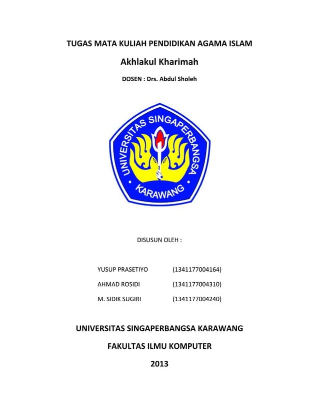 Makalah Akhlakul Karimah | DOCX