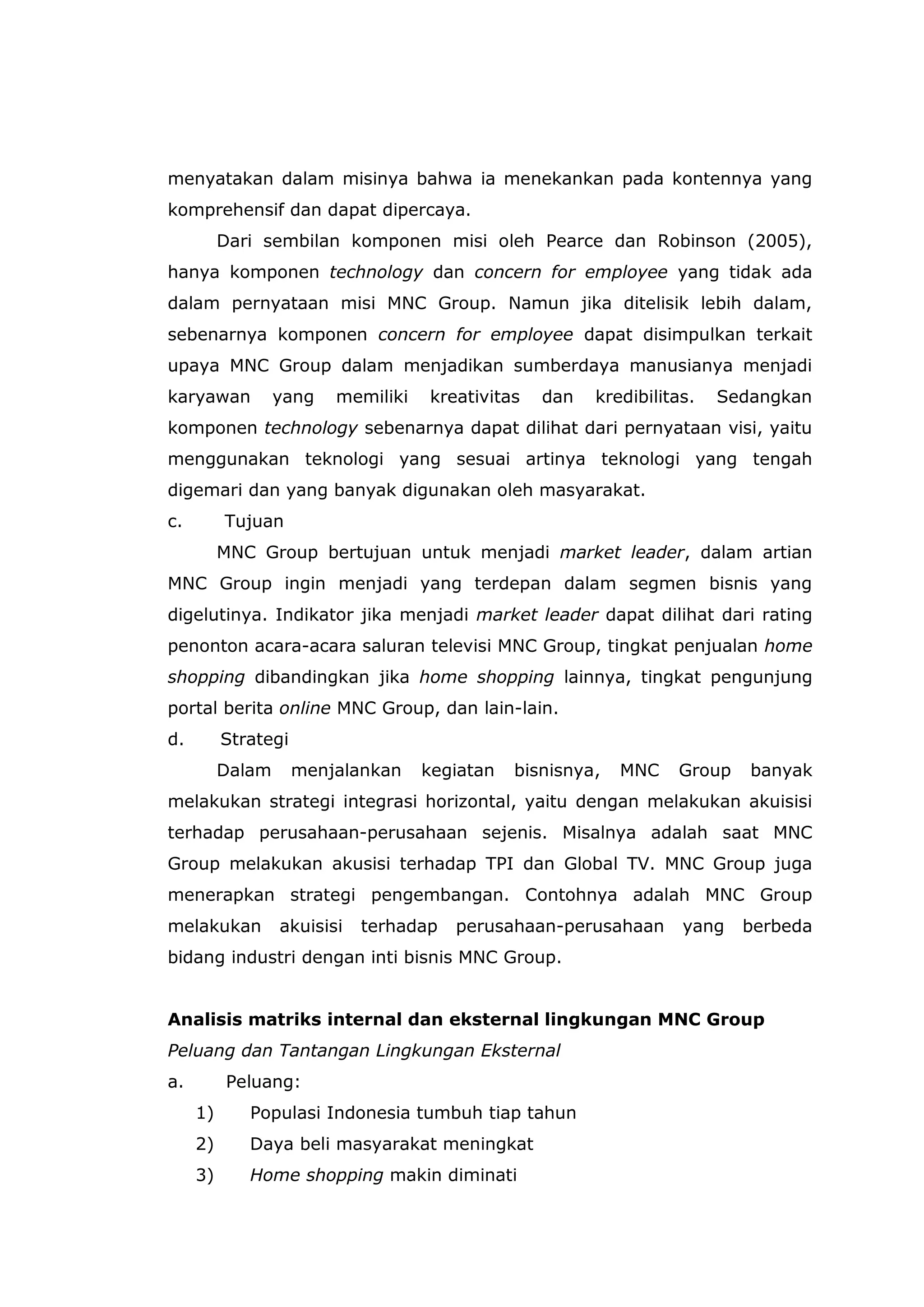 SM, Purwono Sutoyo, Hapzi Ali, Tugas-3 UAS Analisa SWOT pada MNC Media ...