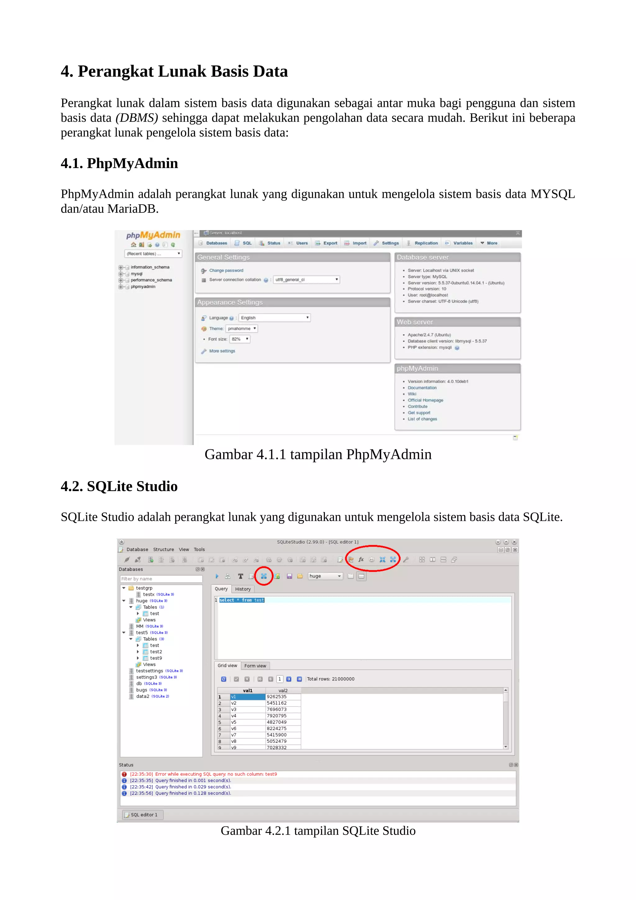 Basis Data dan Perangkat Lunak Pengolah Basis Data | PDF