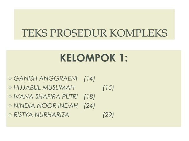 Teks procedure Bahasa Indonesia | PPT