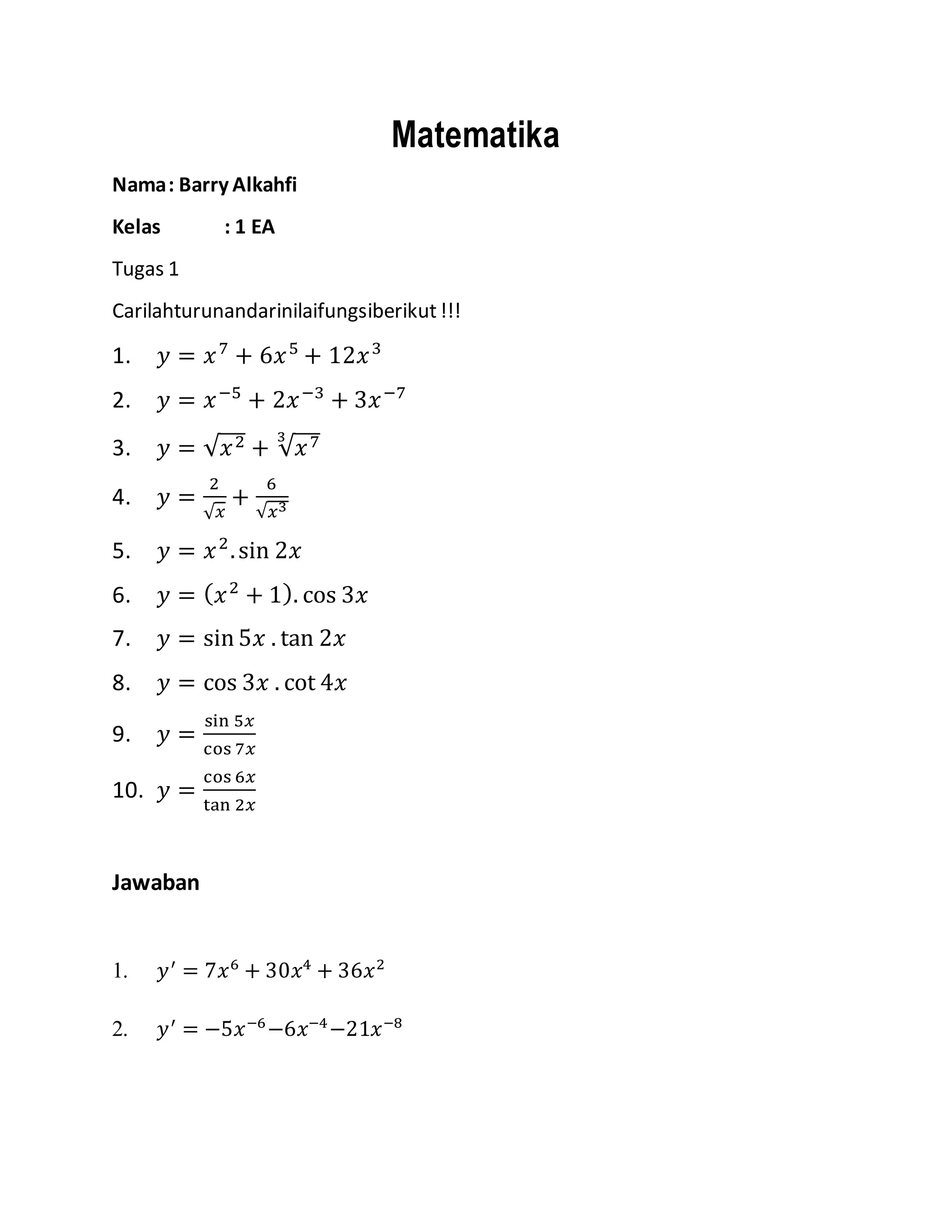 Tugas matematika | PDF