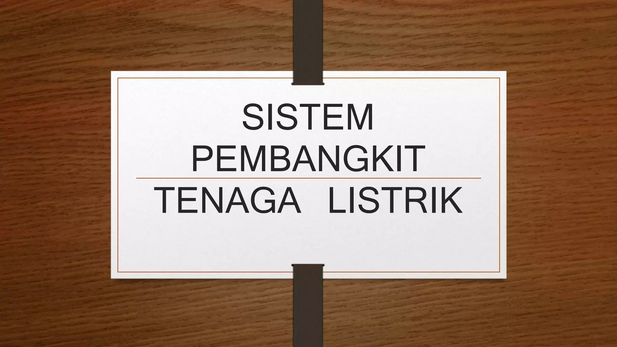 Sistem Pembangkit Tenaga Listrik | PPTX