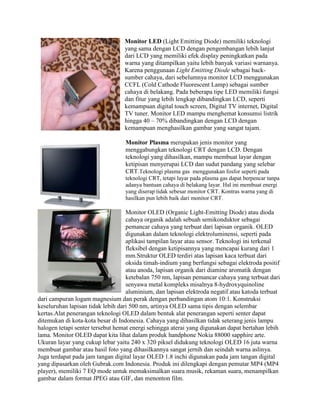 Materi Presentasi "Monitor Komputer Oleh Abdi" | PDF