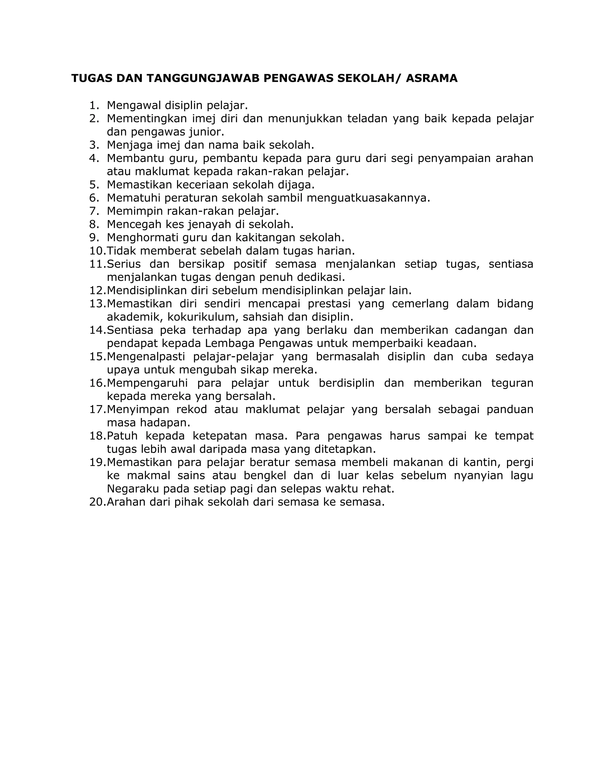 Tugas tugas pengawas | DOCX