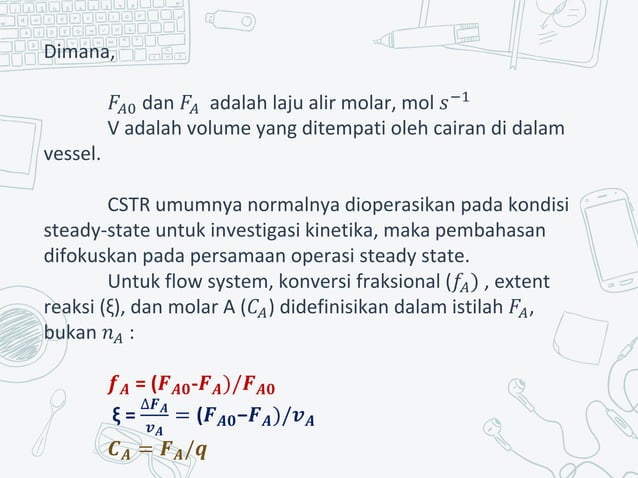 reaktor CSTR dan PFR | PPTX