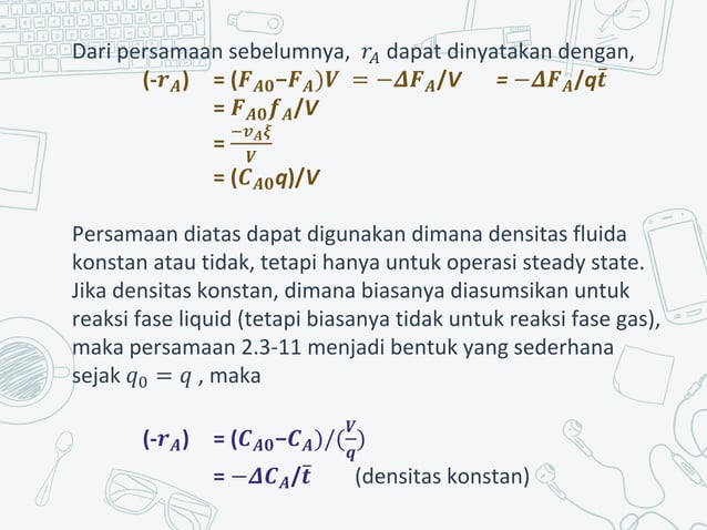 reaktor CSTR dan PFR | PPTX