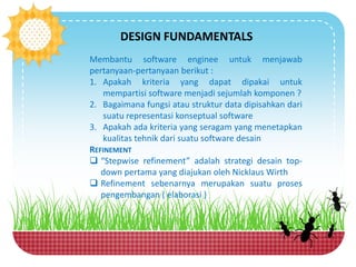Rekayasa Perangkat Lunak software design fundamentals | PPTX